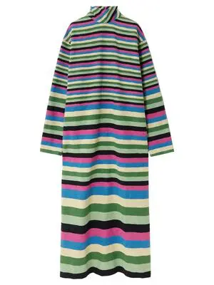 MARRAKSHI LIFE Striped Cotton Turtleneck Maxi Dress - Multi