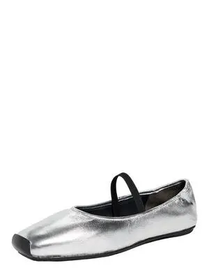 Tory Burch Runway Ballet Flats - Silver/perfect Black