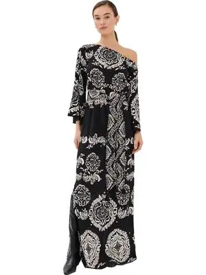 Figue Christy Maxi Dress - Ornamental Tapestry Onyx Black