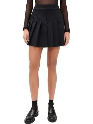 LE BOP Serena Pleated Skirt - Black