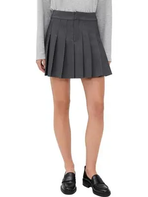 LE BOP Serena Pleated Skirt - Grey Melange