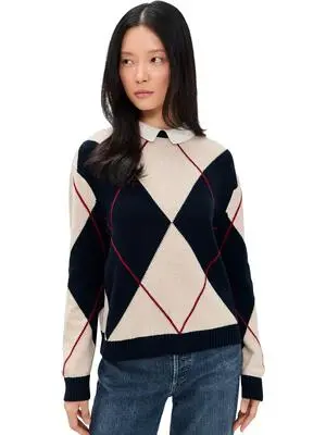 Joe's Jeans The Jude Collared Sweater - Navy Multi Argyle
