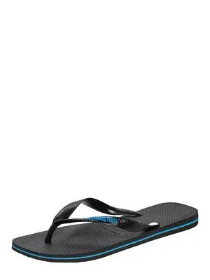 Havaianas Logo Filete Flip Flops - Black/blue