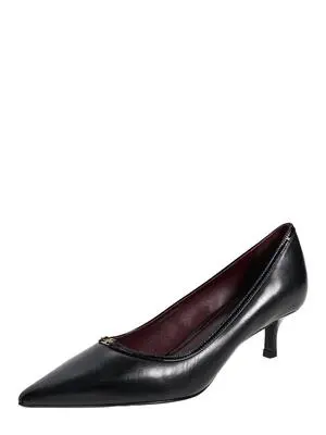 Tory Burch Double T Buckle Kitten Heel Pumps - Perfect Black / Perfect Black