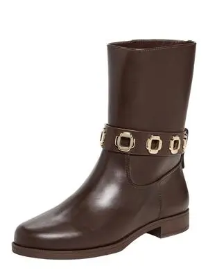 Larroude Milan Flat Booties - Brown