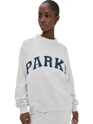 PARKE Varsity Mock Neck Sweatshirt Grey