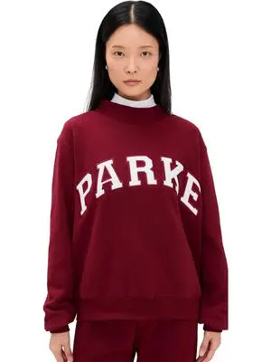 PARKE Varsity Mock Neck Sweatshirt - Maroon