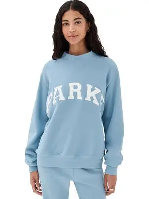 PARKE Varsity Mock Neck Sweatshirt Sky