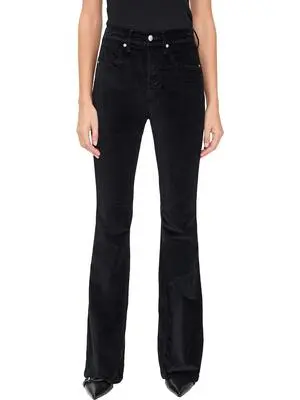 Veronica Beard Beverly Velvet Skinny Flare Jeans - Black