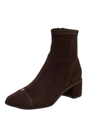 Tory Burch Cap-toe Ankle Boots 50mm - Dark Cocoa / Dark Cocoa