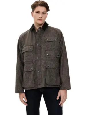 Barbour Editor Wool Jacket Olive Check