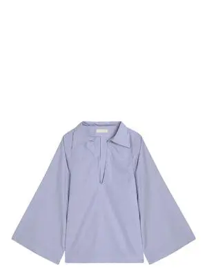 Faithfull The Brand Gaia Striped Cotton-poplin Blouse - Blue
