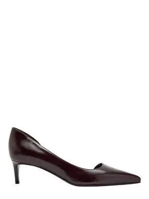 Khaite Jett Dorsay 45 Glossed Leather Pumps - Burgundy
