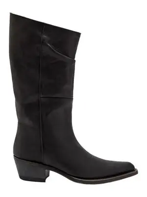 Khaite Clive 35 Leather Mid-calf Boots - Black