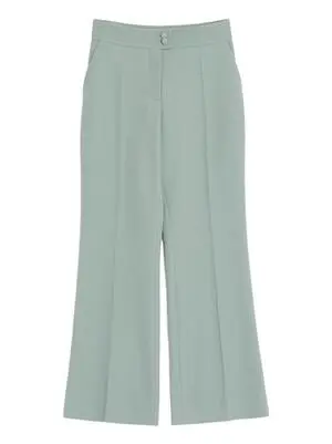 Valentino Garavani Light Diagonal Wool Flared Trousers - Sage