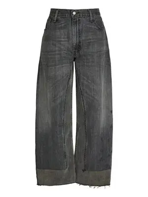 B Sides Reworked Vintage Panelled Wide-leg Jeans - Black