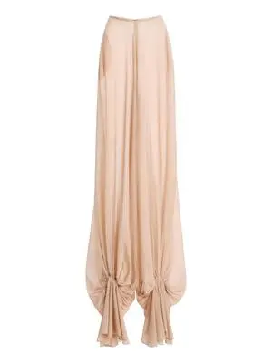 HARITHAND Ceres Silk Georgette Pants - Nude