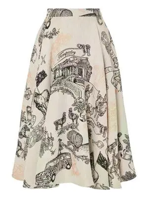 TEMPERLEY LONDON Printed A-Line Skirt