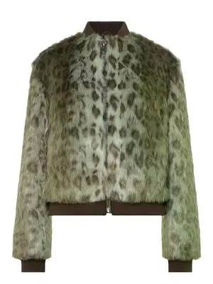 UNREAL FUR Foliage Animal-print Jacket - Green