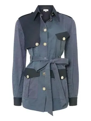 TEMPERLEY LONDON Victory Buttoned Belted Jacket - Blue