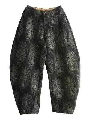UMA WANG Abstract Pattern Wide Leg Trousers