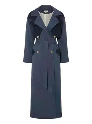 TEMPERLEY LONDON Victory Double-breasted Trench Coat - Blue