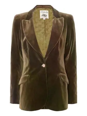 TEMPERLEY LONDON Velvet Single-button Jacket - Green