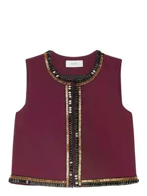 Malìparmi Embellished Sleeveless Jacket - Red