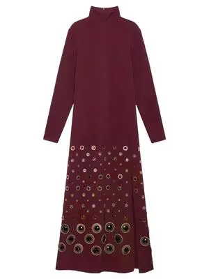 Malìparmi Embellished Mock-neck Midi Dress - Red