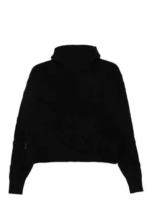 RRD - ROBERTO RICCI DESIGN Roll Neck Textured Knit Sweater - Black