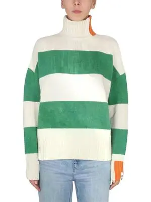 RIGHT FOR Striped Turtleneck Sweater