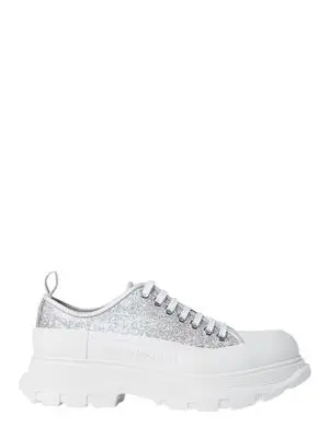 Alexander McQueen Tread Slick Low Lace Up Sneakers - White/silver