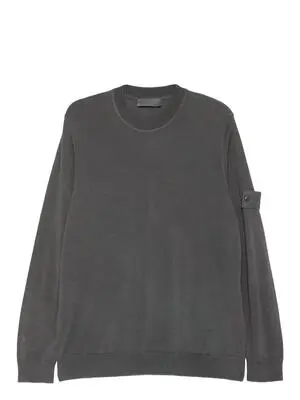 Stone Island Logo-patch Crew-neck Sweater - Grey