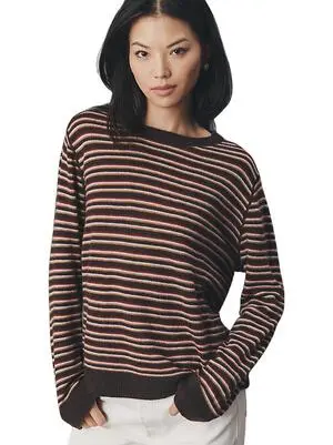 REFORMATION Cashmere Boyfriend Sweater - Compost Multi Stripe