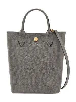 Longchamp Pure Xs Leather Shopping Bag - Grey