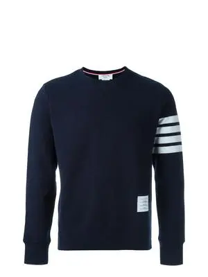 Thom Browne Cotton Crewneck Sweatshirt - Blue