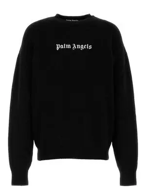 Palm Angels Stretch Wool Blend Sweater - Black