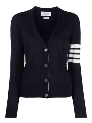 Thom Browne Merino Wool Cardigan - Blue
