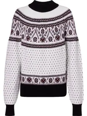 Khaite Guy Fair Isle Cashmere Sweater - White