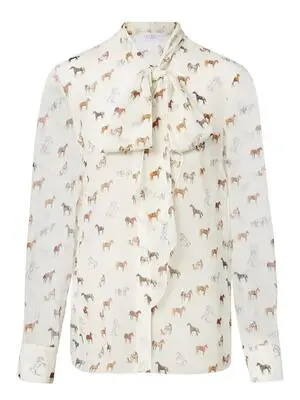 Gabriela Hearst Shildon Tie-neck Silk Blouse - Beige
