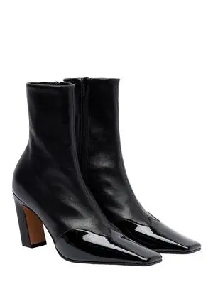Khaite Nevada 85 Leather Ankle Boots - Black