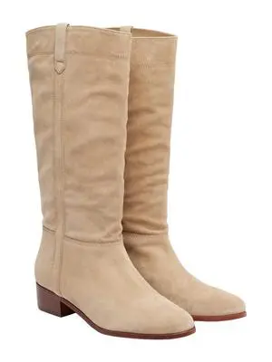 Veronica Beard Suede Knee-high Boots - Beige
