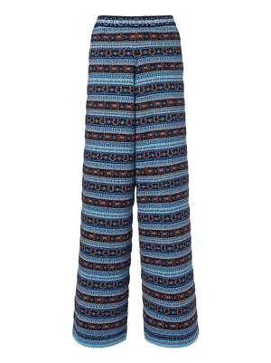 Stella McCartney Stella McCartney Knitted Virgin Wool Wide-Leg Pants Multicoloured