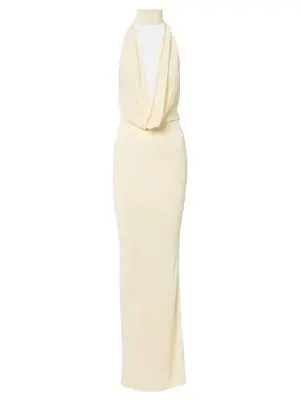 AYA MUSE Draped Jersey Gown - Beige