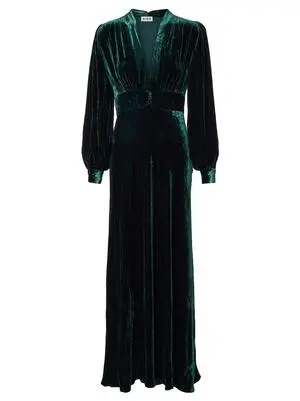 Rixo Emory Velvet Gown - Green