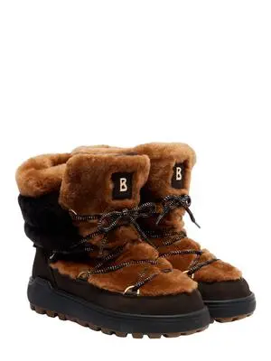 Bogner Chamonix Shearling And Suede Snow Boots - Brown