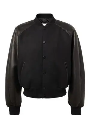 Givenchy Leather-trimmed Wool Bomber Jacket - Black