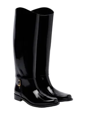 Saint Laurent Julia Leather Knee-high Boots - Black