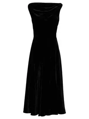 Altuzarra Drina Satin Midi Dress - Black