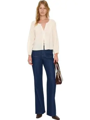 REFORMATION Calia Long Sleeve Top - Ivory